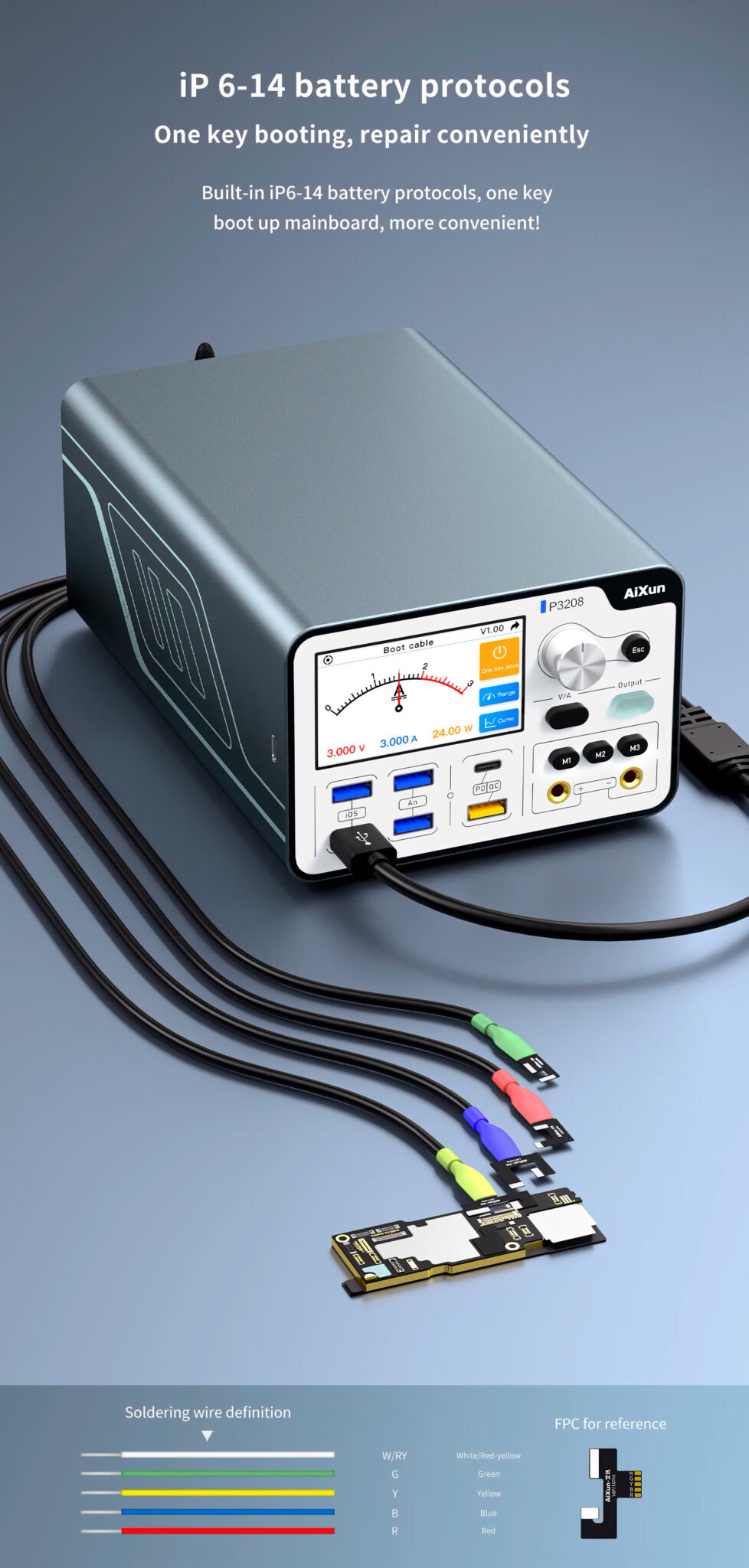 Fonte de Alimentação Inteligente P3208 Aixun 32V 8A - Griffin - PY